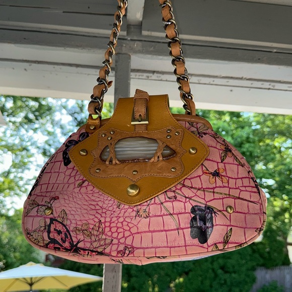 Sharif | Bags | Rare Sharif Pink Leather Kiss Lock Tote Bag | Poshmark